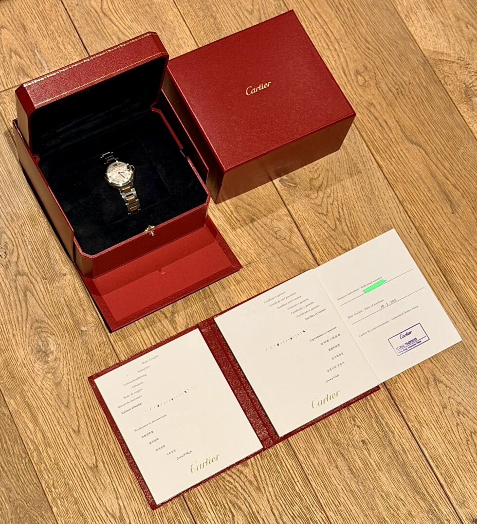 Cartier Ballon Bleu 33 Model Ref-WE902044 Rose Gold & Steel 2013 Box ...